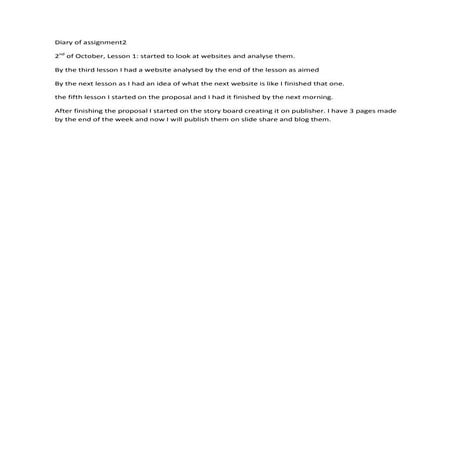 Diary of assignment2 | DOCX
