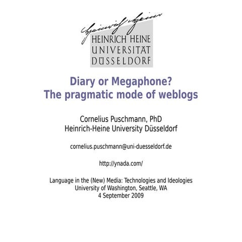 Diary or Megaphone? | PDF