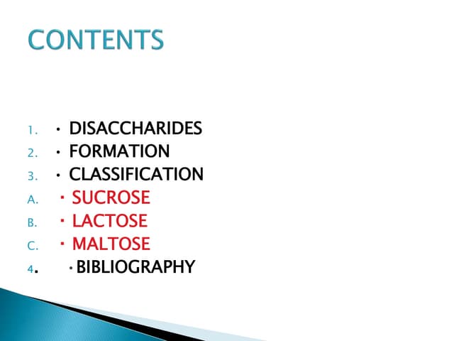 DISACCHARIDES | PPTX | Chemistry | Science