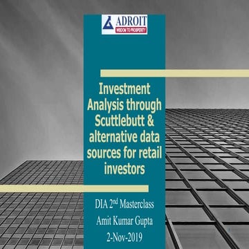 Investment Analysis through Scuttlebutt & alternative data sources for retail investors | PPT