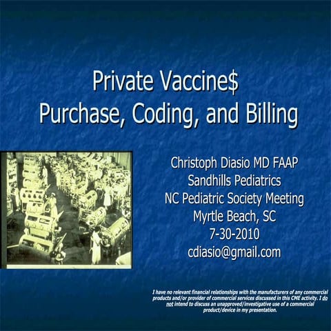 Private Vaccine$: Purchase, Coding and Billing | PPT | Health Insurance ...