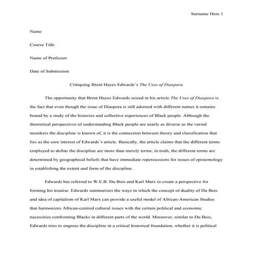 Diaspora essay | DOC
