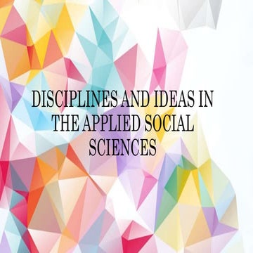 Lesson 1 in Discipine and Ideas in Applied Social Sciences(lessons and ...