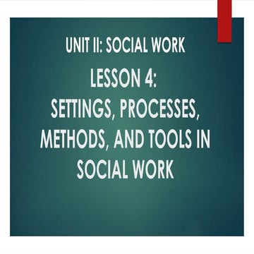 DIASS UNIT II, LESSON 4_SETTINGS, PROCESSES, METHODS, AND TOOLS IN SOCIAL WORK (1).pptx