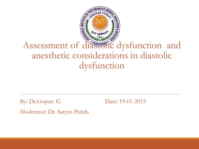 Echocardiographic Evaluation of LV Diastolic Function | PDF