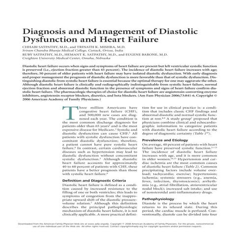 Diastolic heart failure | PDF | Heart and Cardiovascular Diseases ...
