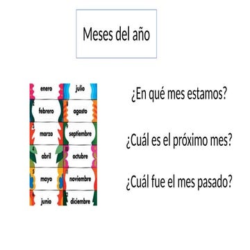Días y meses, aprende español en los niveles básicos | PPTX