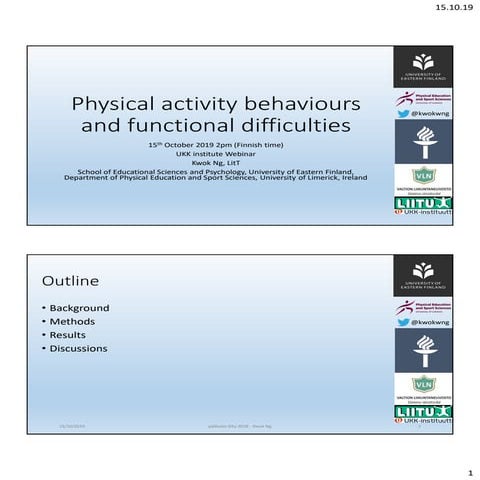Physical activity behaviours and functional difficulties: Results from ...