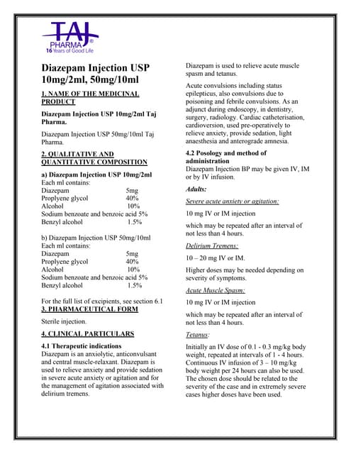 Ondansetron Injection USP Taj Pharma SmPC | PDF