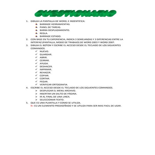 Dibuja la pantalla de word | DOCX