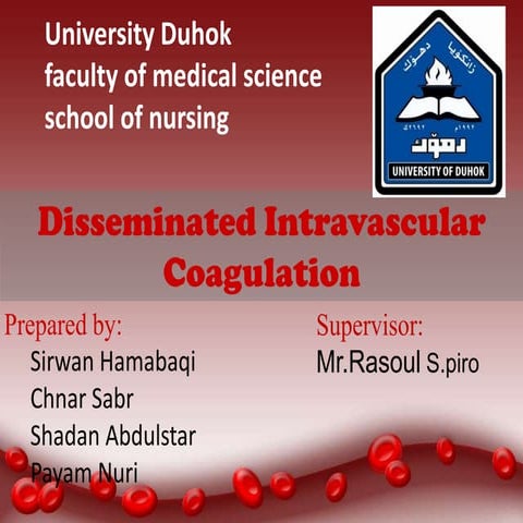 Disseminated intravascular coagulation ppt | PPTX