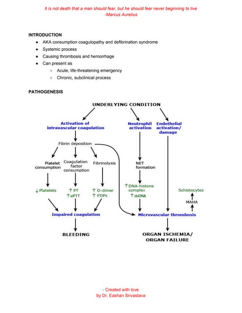 Disseminated intravascular coagulation ppt | PPTX