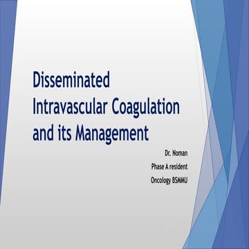 Disseminated intravascular coagulation ppt | PPTX