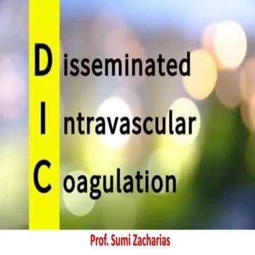 Disseminated intravascular coagulation ppt | PPTX
