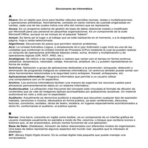 Diccionario de informática | DOCX