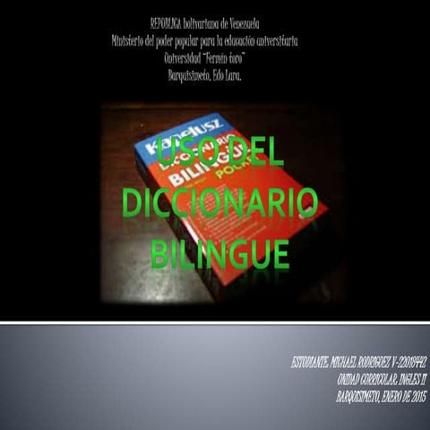 Diccionario BILINGUE | PPTX