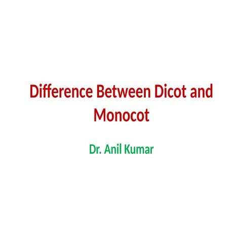 Monocots and dicots | PPT
