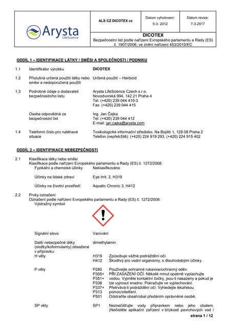Cz herbicide titus 25 wg_msds | PDF