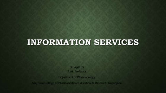Establishing a drug information center | PPT