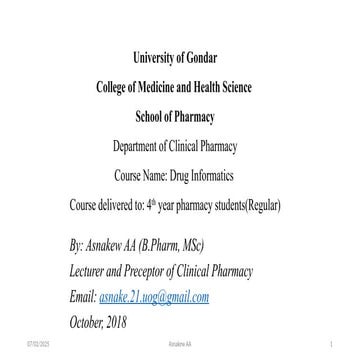 Drug informatics power point for pharmacy | PPTX