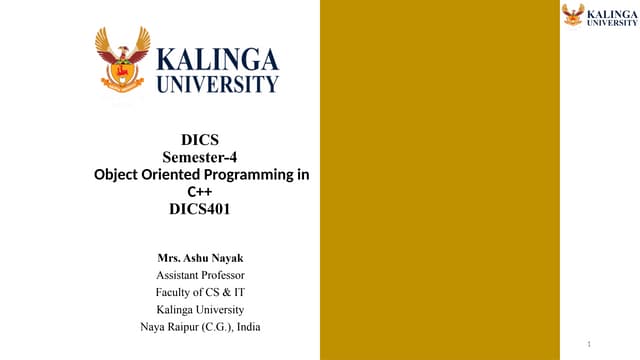 Object Oriented Programming In C Basic And Fundamental Concept Of Prog Ppt