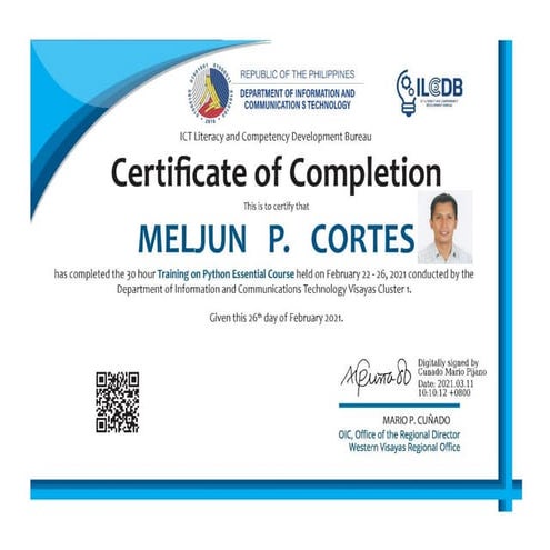 DICT CERTIFICATE COMPLETION TRAINING PYTHON ESSENTIAL FEB 22 26 2021 | PDF