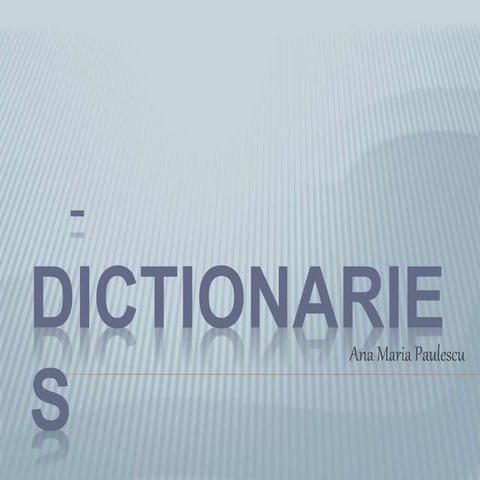 Dictionaries | PPT