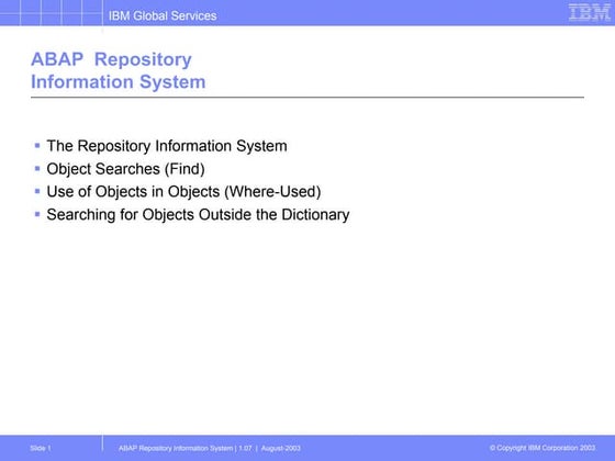 Chapter 06 abap repository information system1 | PPT Chapter 06 abap repository information system1 | PPT