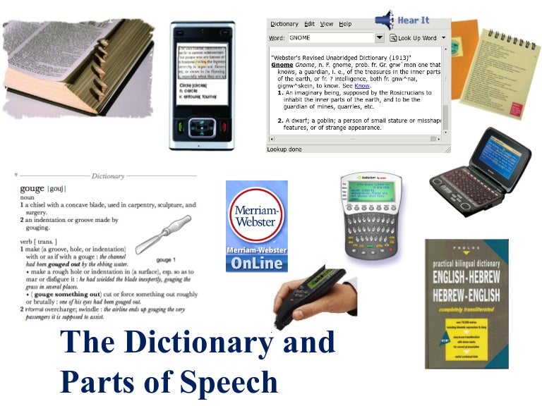 Dictionary And Parts Of Speech