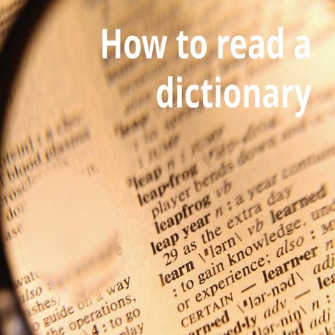 How to Use a Dictionary for Paper Dictionaries | PPT