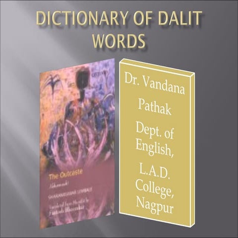 Dictionary of Dalit Words | PPT