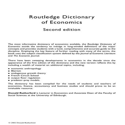Dictionary of economics | PDF