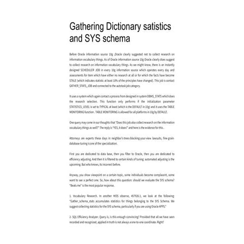 Dictionary satistics and_sys_schema_001 | PPT
