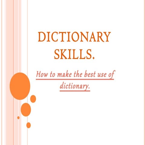 Dictionary skills. | PPT