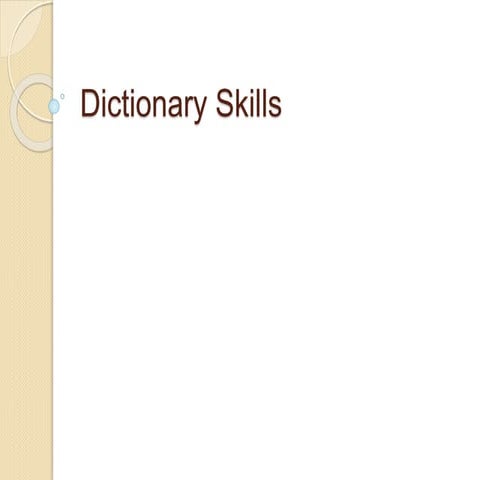 Dictionary skills | PPTX