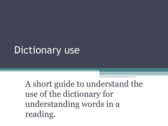 Using the Dictionary | PPTX