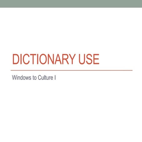 Parts of a Dictionary | PPT