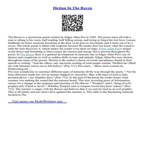 Diction In The Raven | PDF