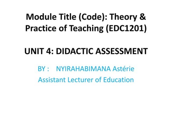 Assessment and evaluation | PPT