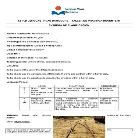 Didactic unit 1 lesson plans | PDF