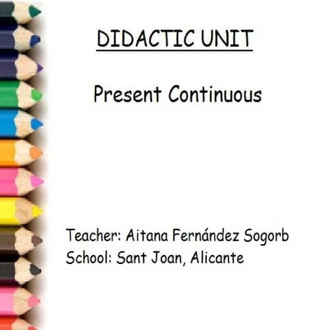 Didactic unit teacher Aitana | ODP | Education