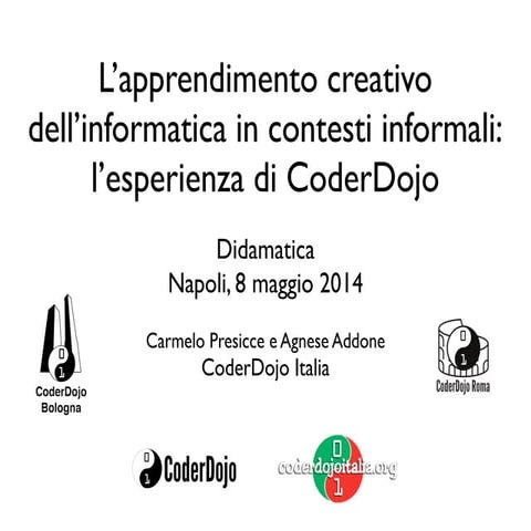 CoderDojo Didamatica 2014 | PDF