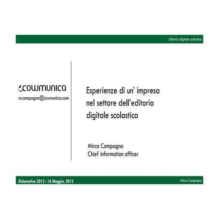 Didamatica 2012: editoria digitale scolastica | PDF