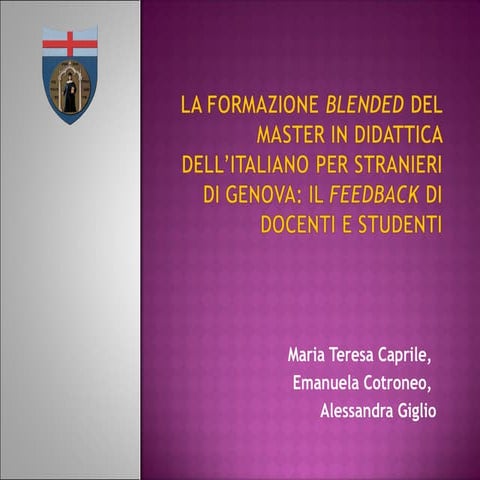 La formazione blended del Master in Didattica dell'Italiano per ...