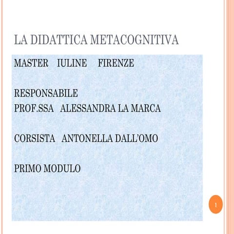 Didattica Metacognitiva Ppt