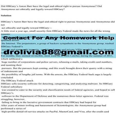 Did HBGary’s Aaron Barr have the legal and ethical right to pursue A.pdf