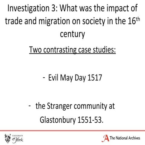 England’s Immigrants: Did trade and migration change - Lesson 2 | PPT