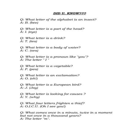 RIDDLES OF THE ALPHABETS | DOCX