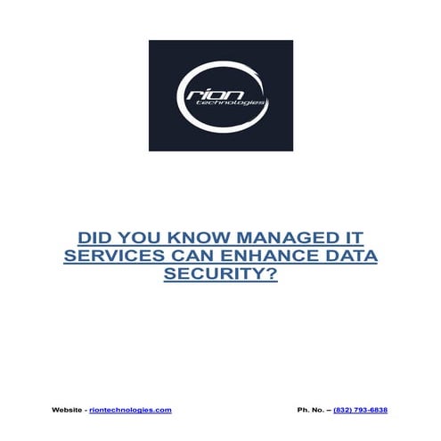 Did You Know Managed IT Services Can Enhance Data Security? | PDF