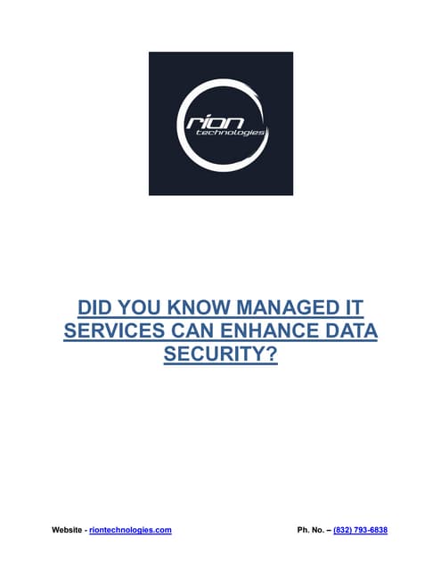 Enhance Your Business with Managed IT Services | PDF